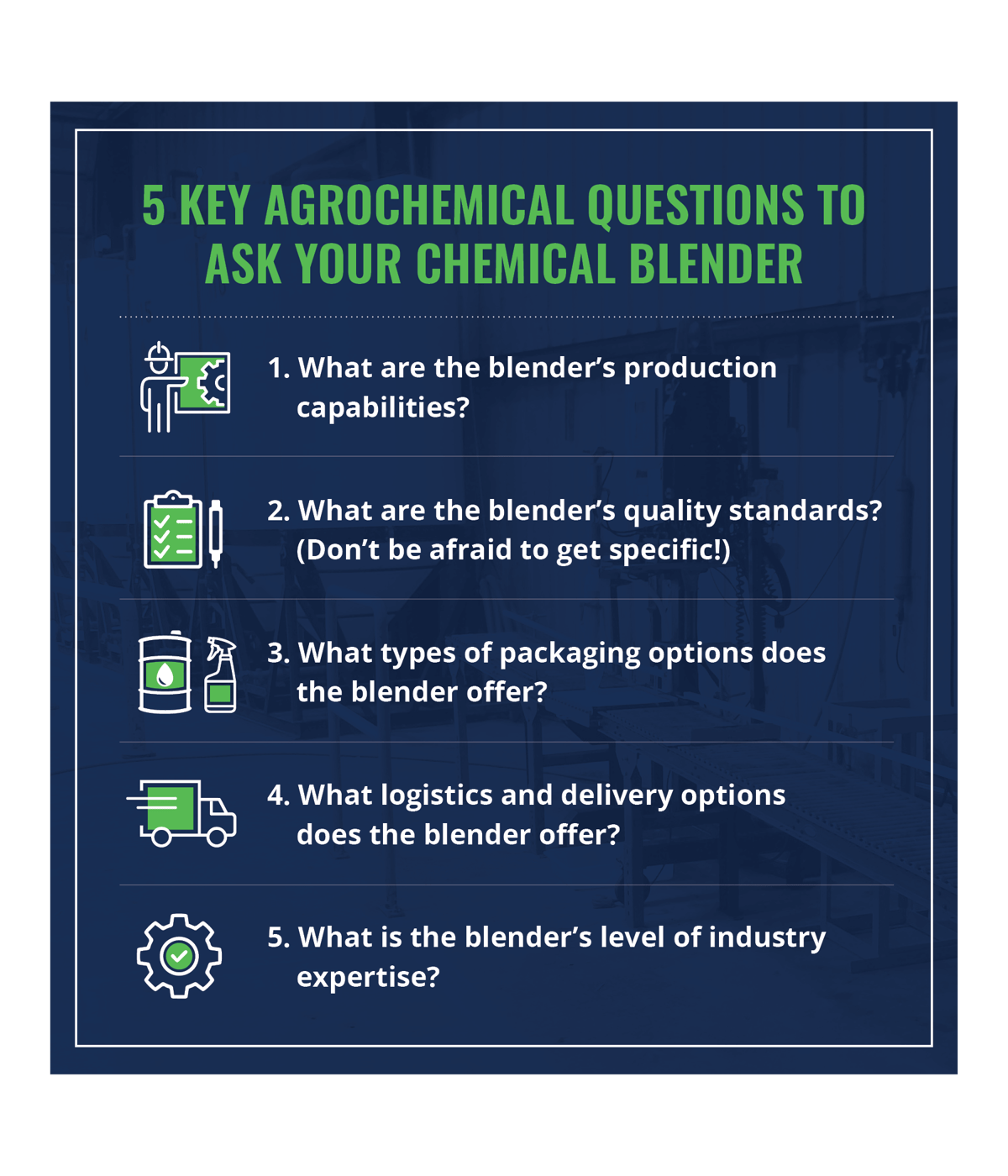 5 Key Agrochemical Questions For Your Chemical Blender